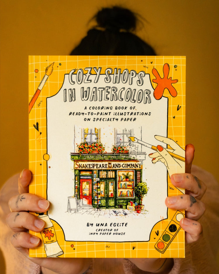 Cozy Shops In Watercolor - coloring book for watercolors – INKY PAPER HOUSE